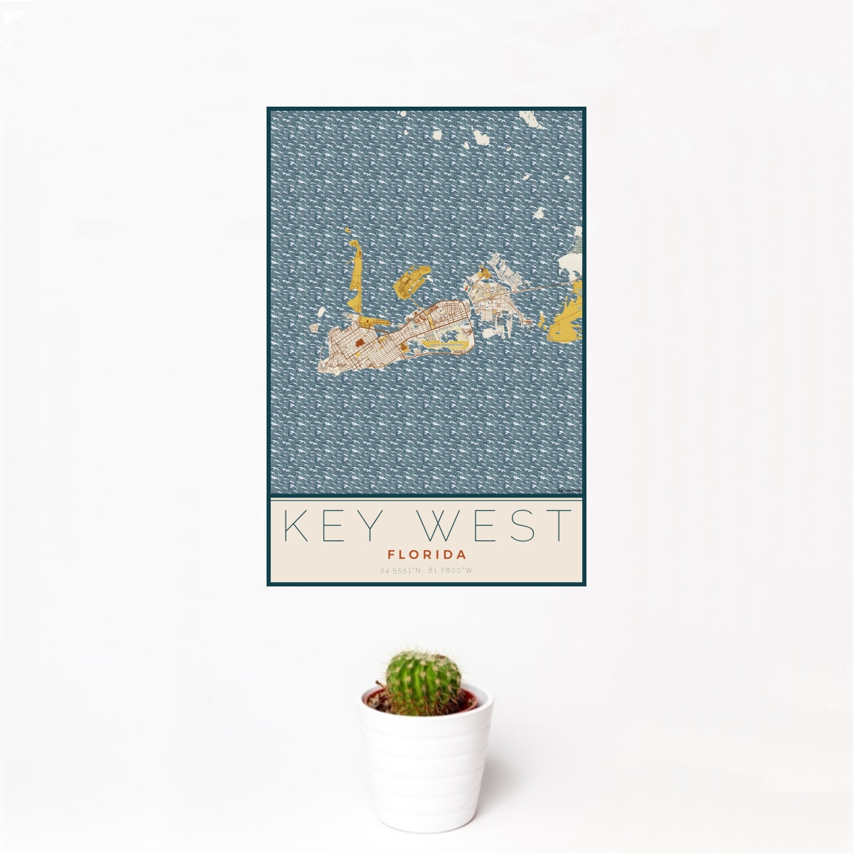 Key West - Florida Map Print in Woodblock — JACE Maps