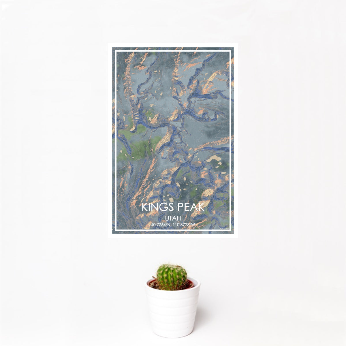 Kings Peak - Utah Map Print in Afternoon — JACE Maps
