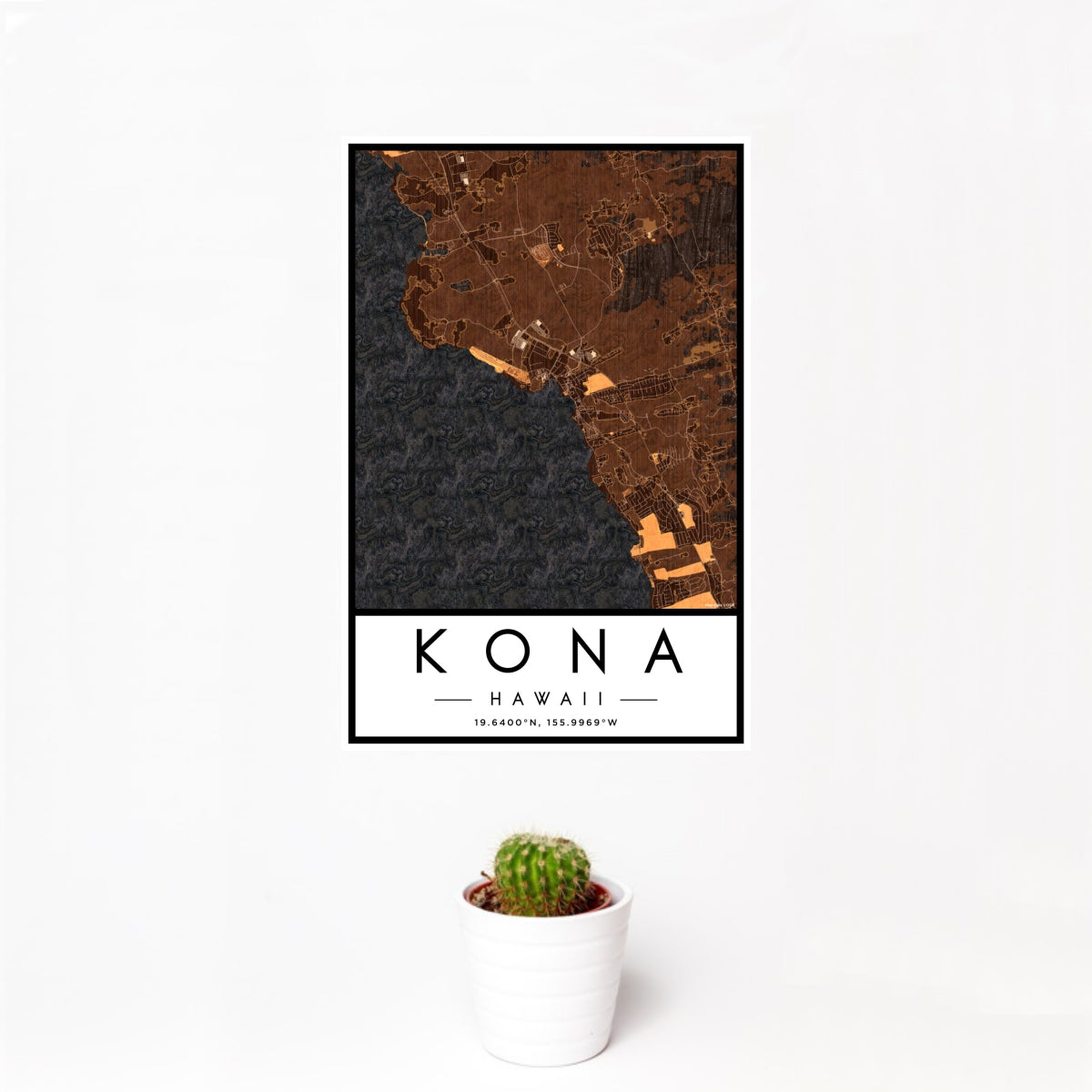 Kona - Hawaii Map Print in Ember — JACE Maps