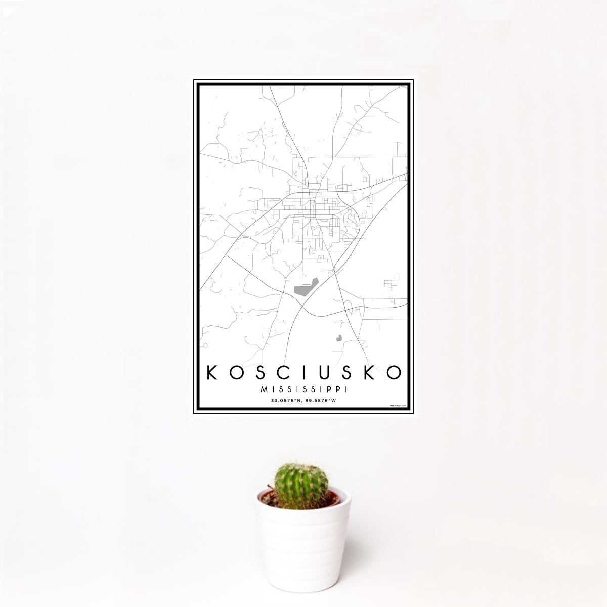 Kosciusko - Mississippi Map Print in Classic — JACE Maps