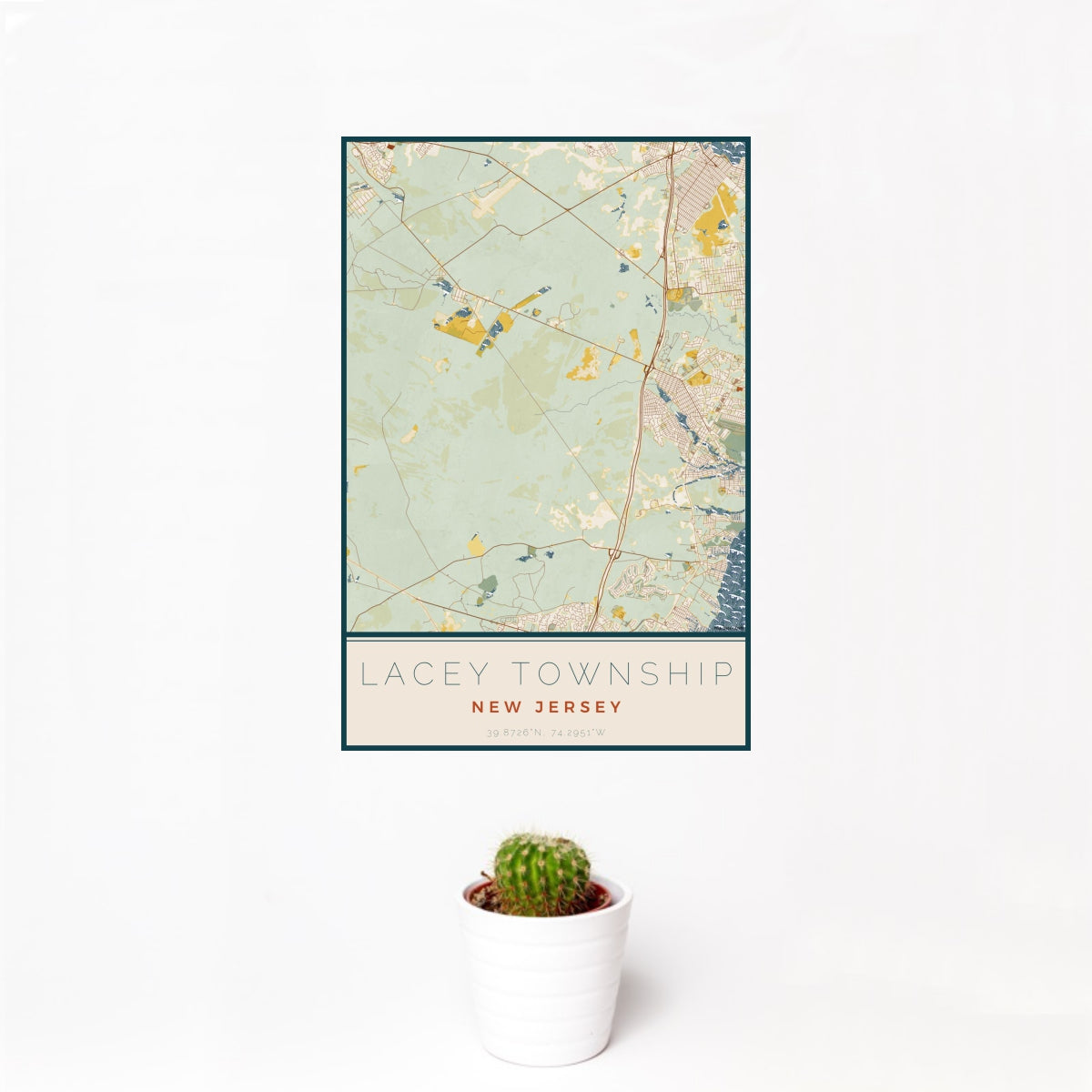 Lacey Township - New Jersey Map Print in Woodblock — JACE Maps