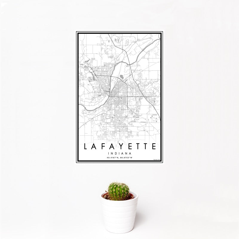 Lafayette - Indiana Map Print in Classic — JACE Maps