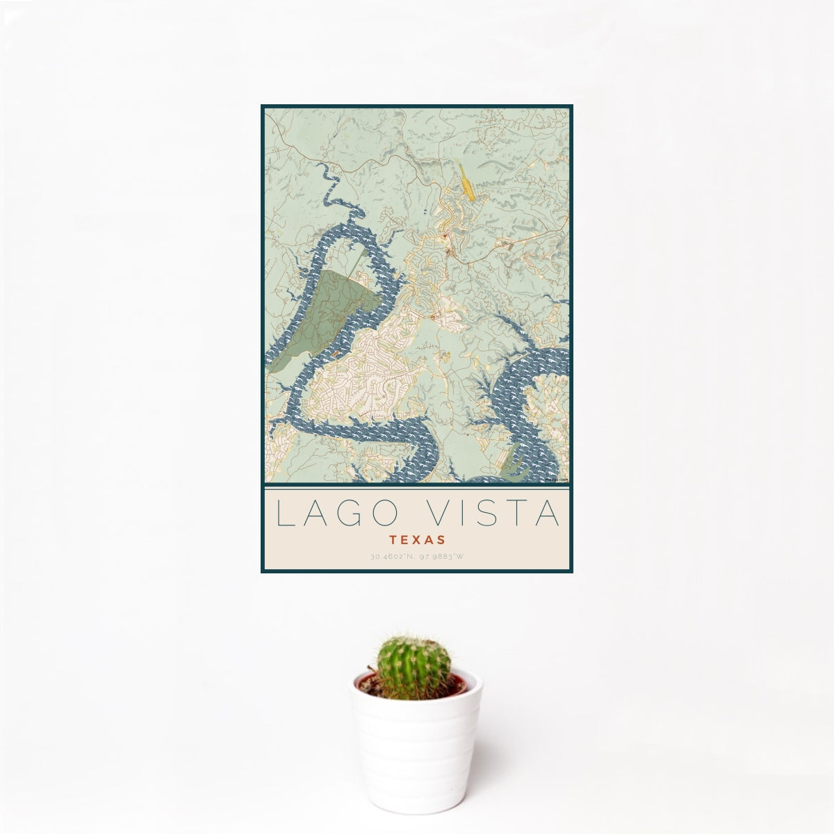 Lago Vista - Texas Map Print in Woodblock — JACE Maps