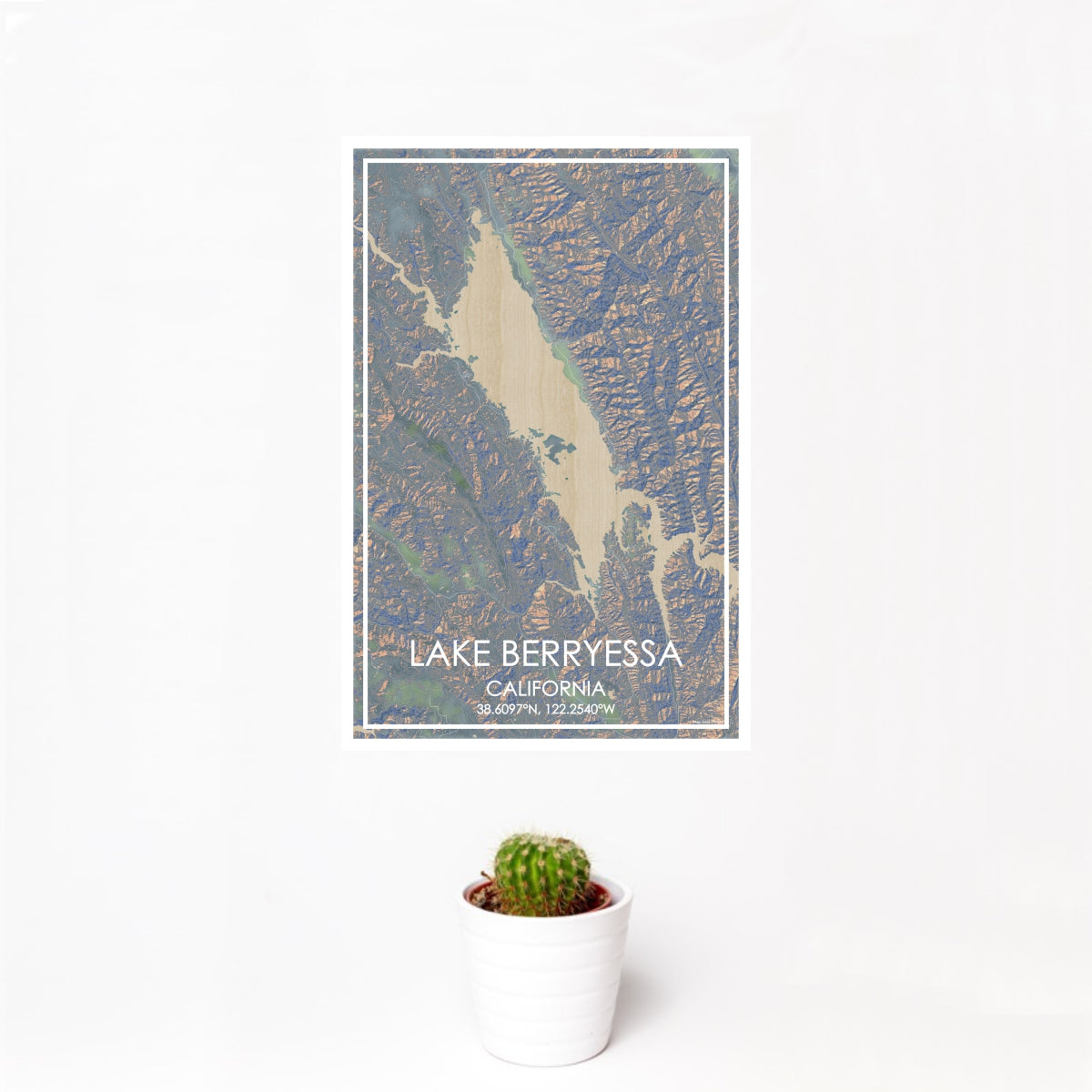 Lake Berryessa - California Map Print in Afternoon — JACE Maps