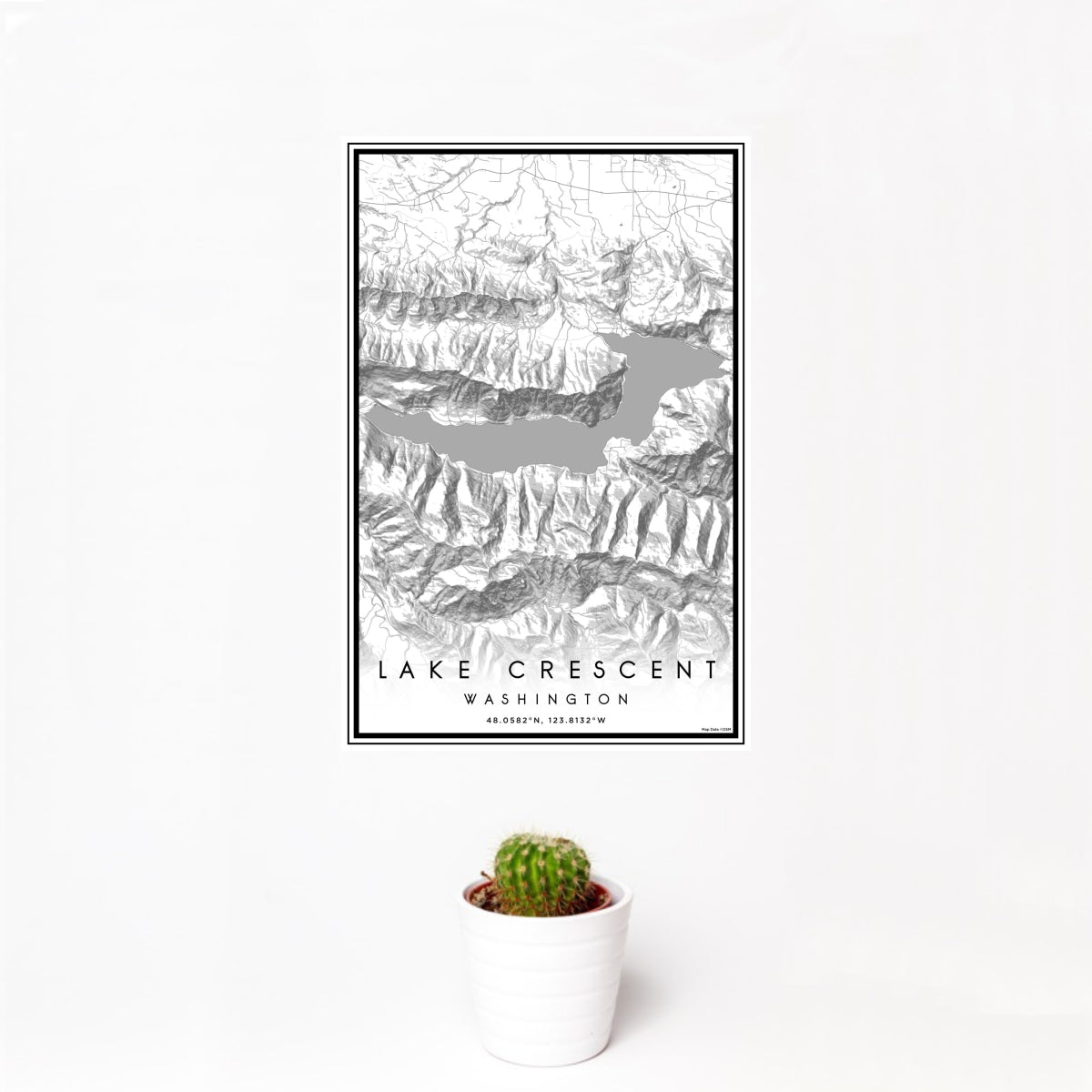 Lake Crescent - Washington Map Print in Classic — JACE Maps