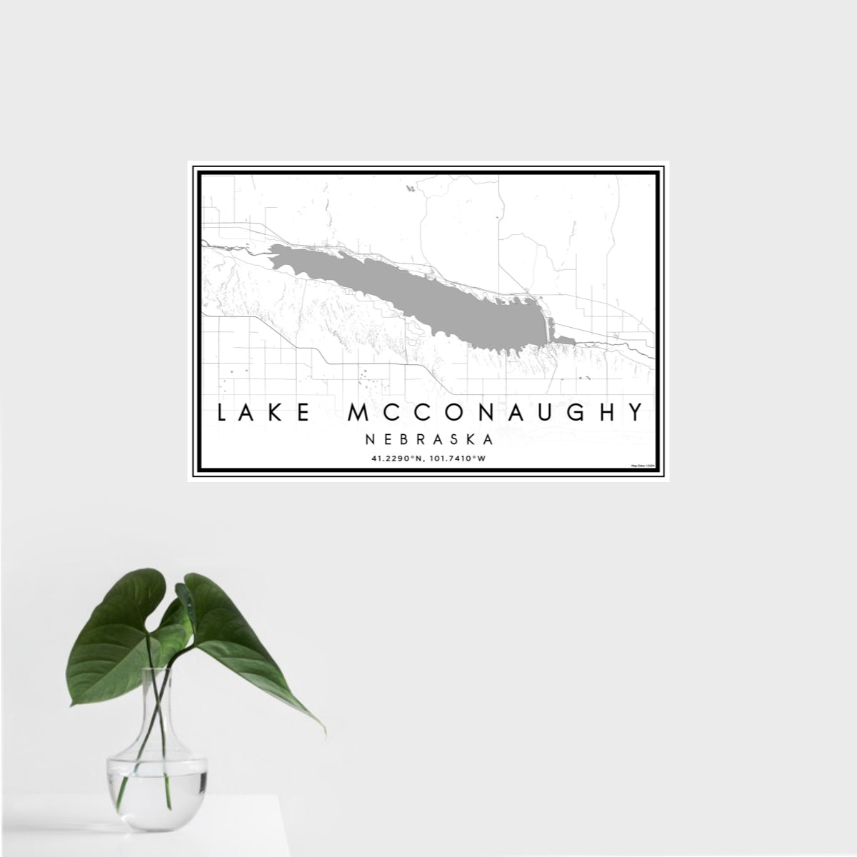 Lake McConaughy - Nebraska Map Print in Classic Landscape — JACE Maps