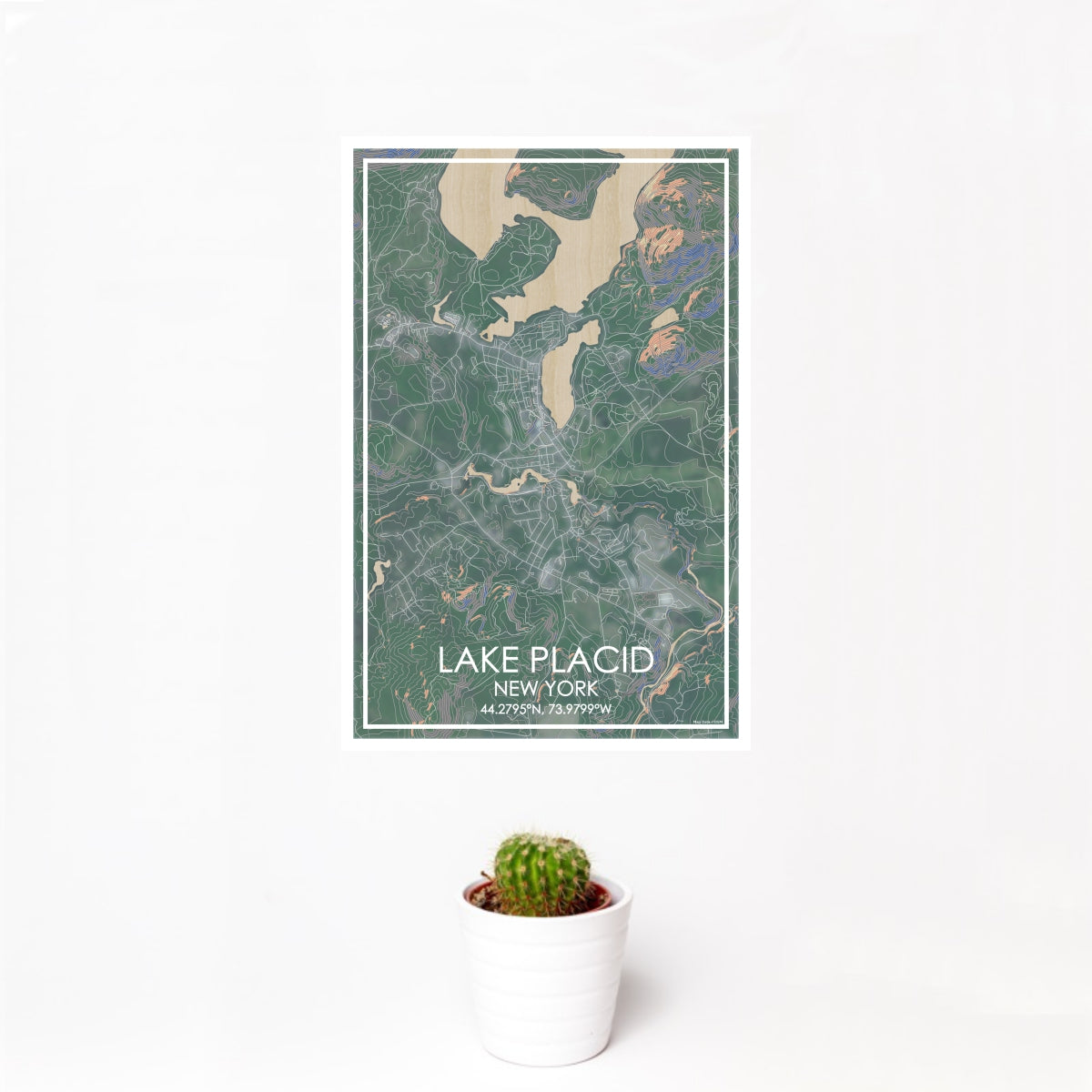 Lake Placid - New York Map Print in Afternoon — JACE Maps