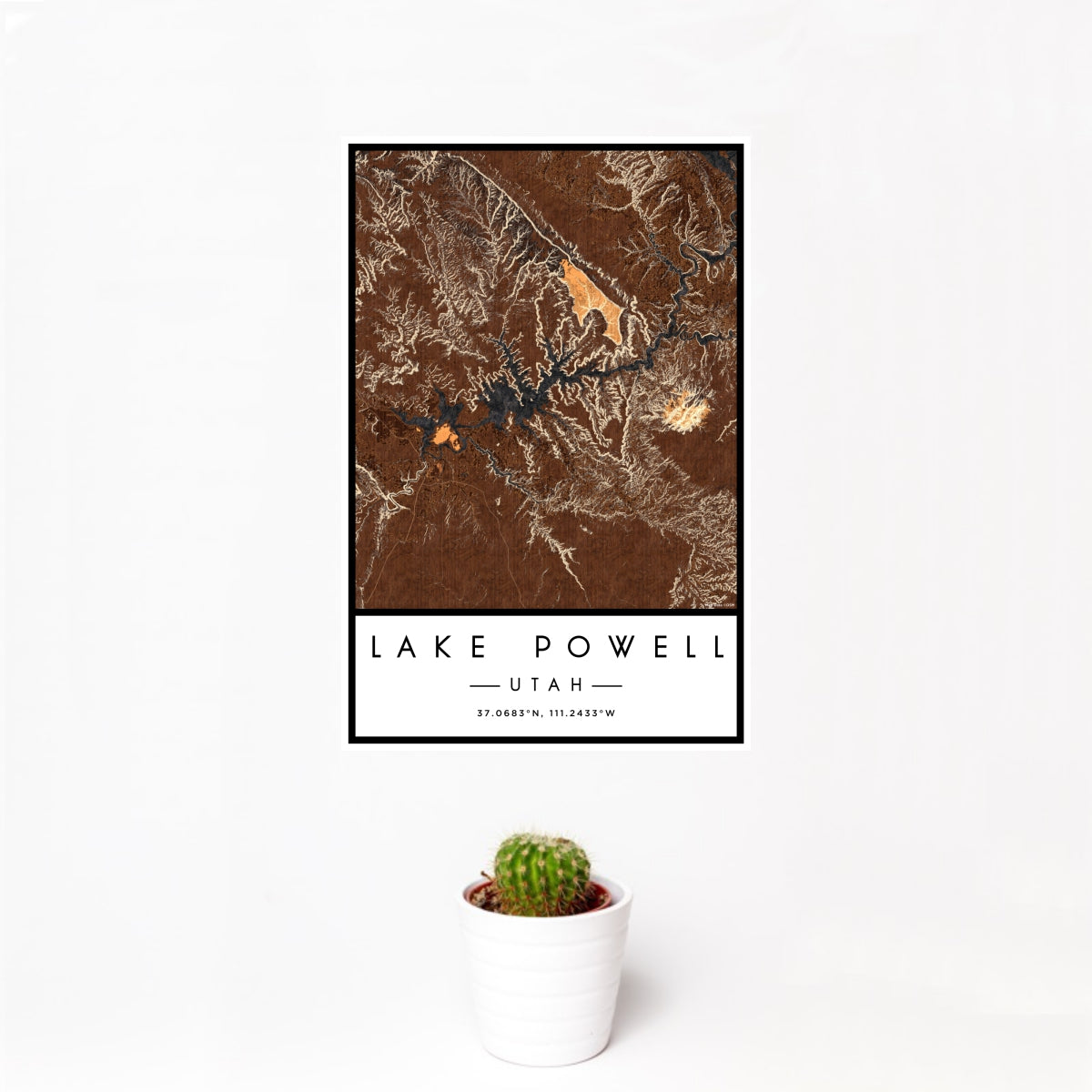 Lake Powell - Utah Map Print in Ember — JACE Maps