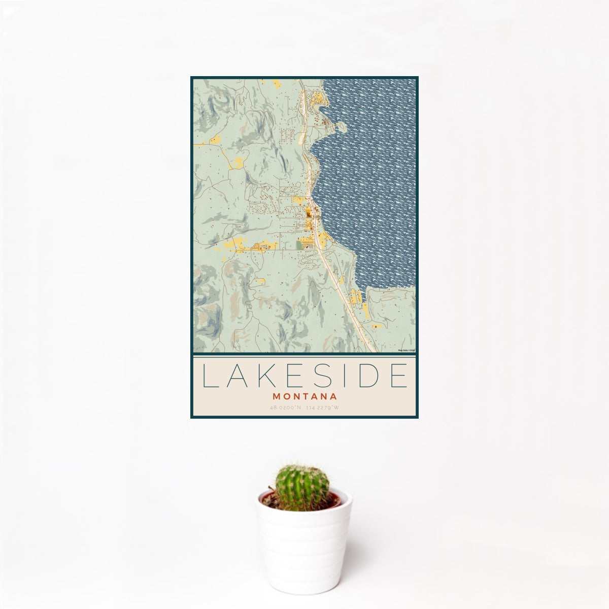 Lakeside - Montana Map Print in Woodblock — JACE Maps