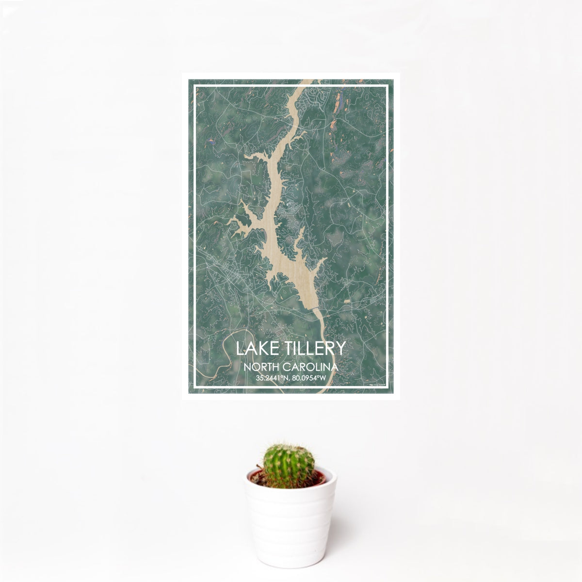 Lake Tillery - North Carolina Map Print in Afternoon — JACE Maps