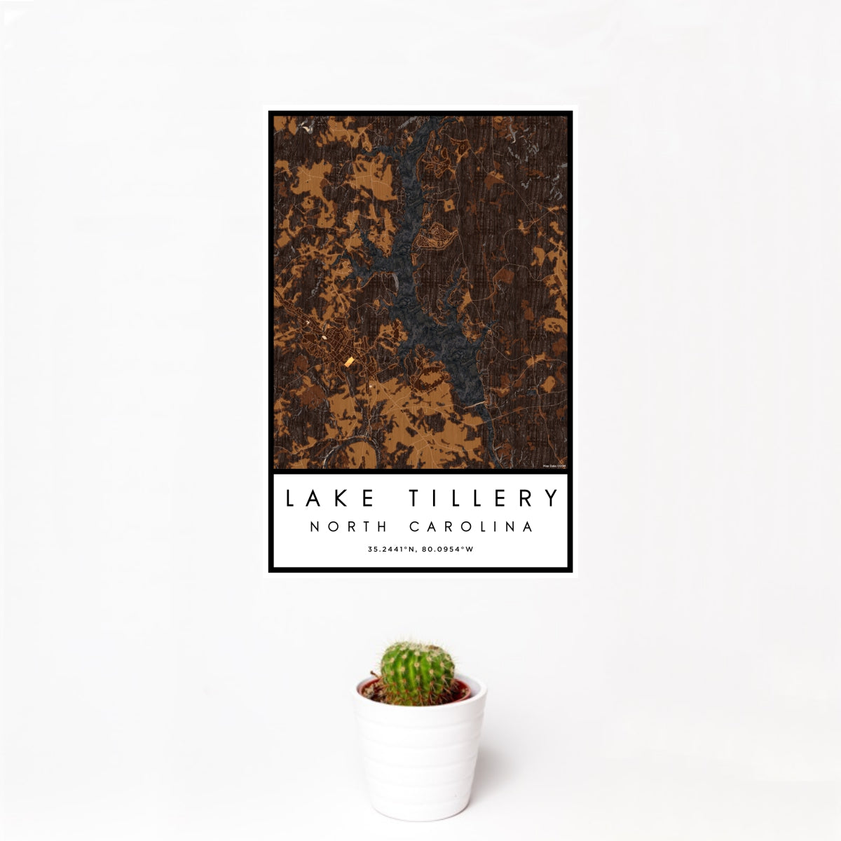 Lake Tillery - North Carolina Map Print in Ember — JACE Maps