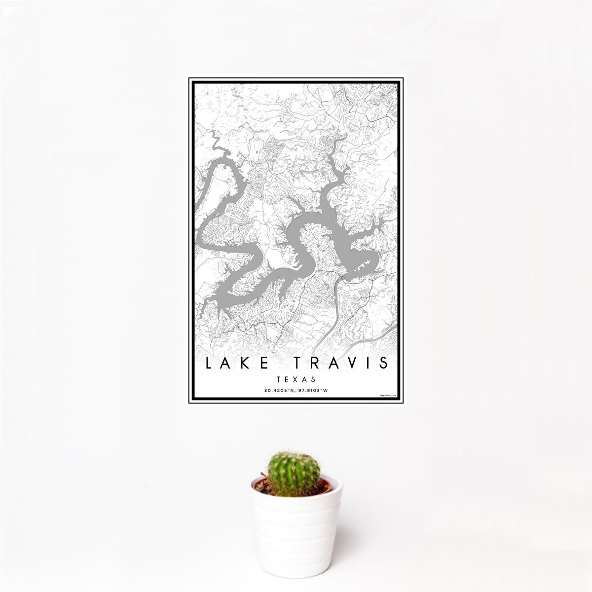 Lake Travis - Texas Map Print in Classic — JACE Maps