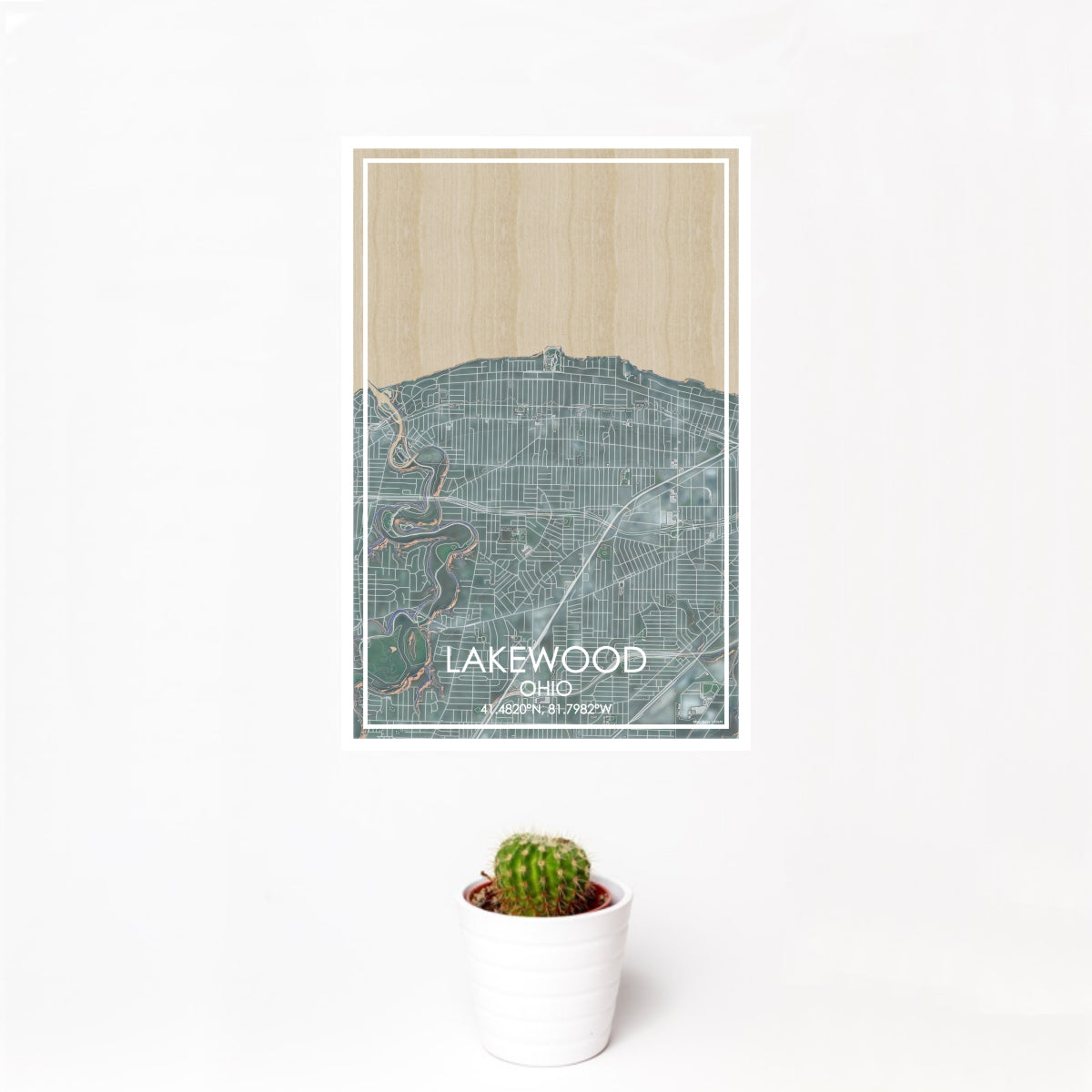 Lakewood - Ohio Map Print in Afternoon — JACE Maps