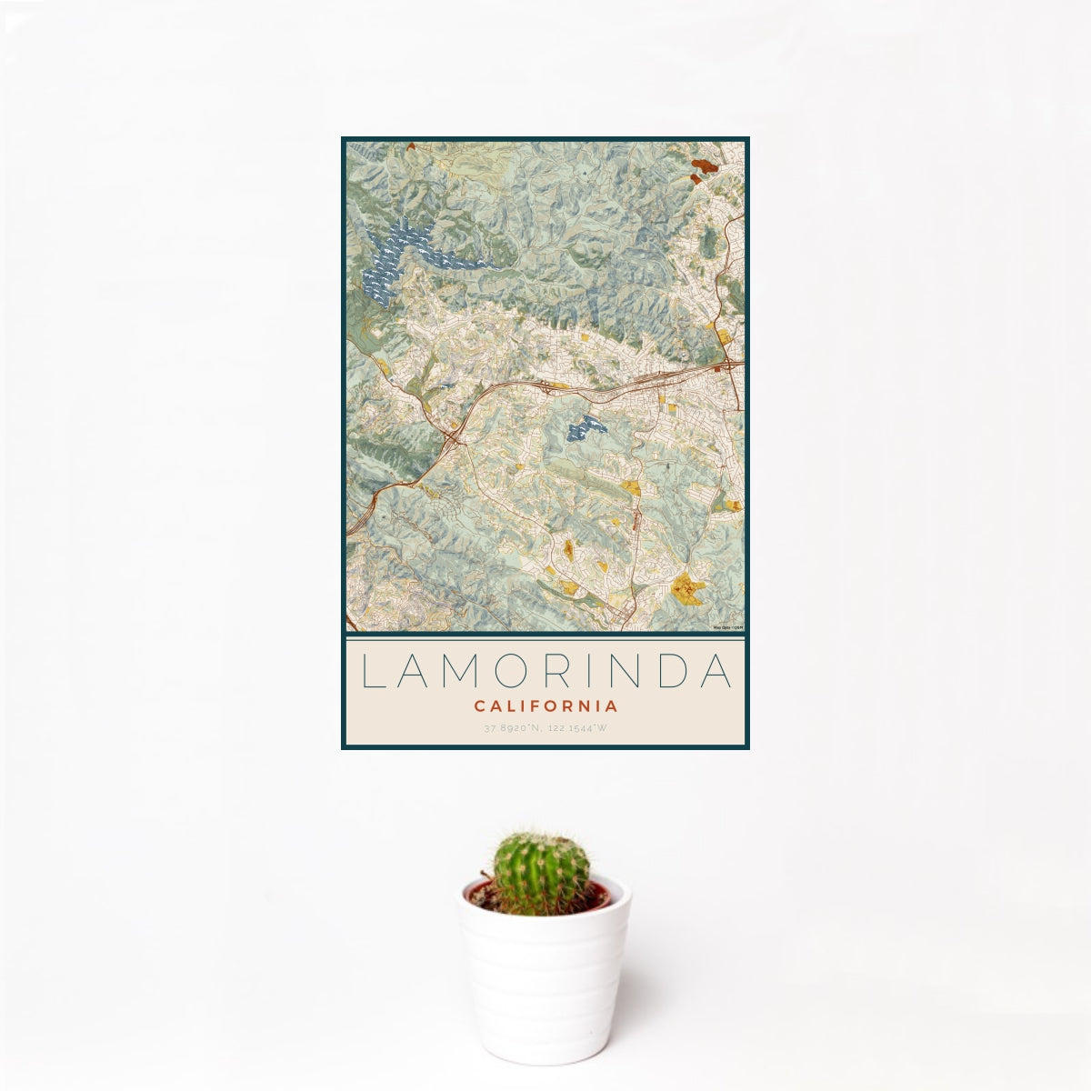 Lamorinda - California Map Print in Woodblock — JACE Maps