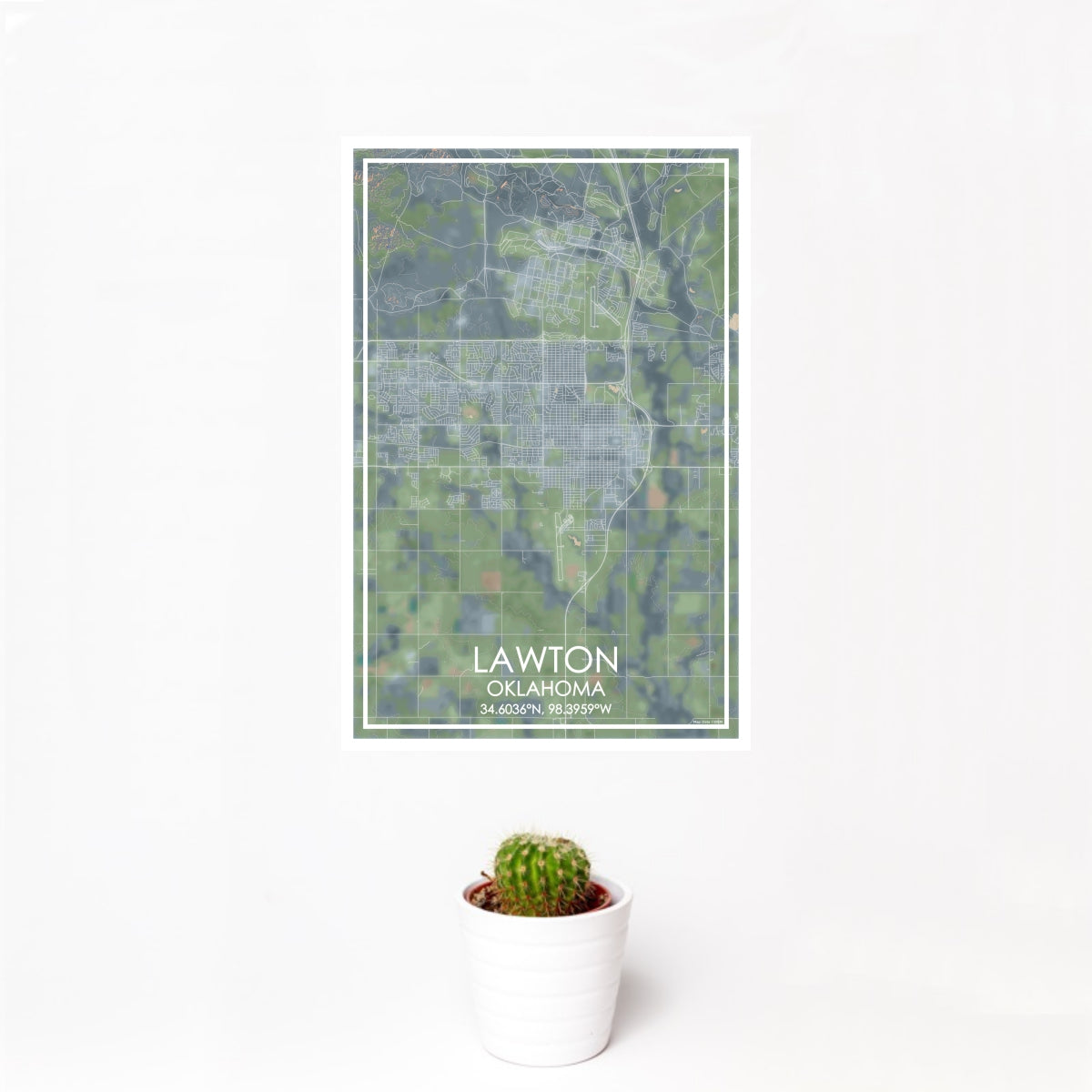 Lawton - Oklahoma Map Print in Afternoon — JACE Maps