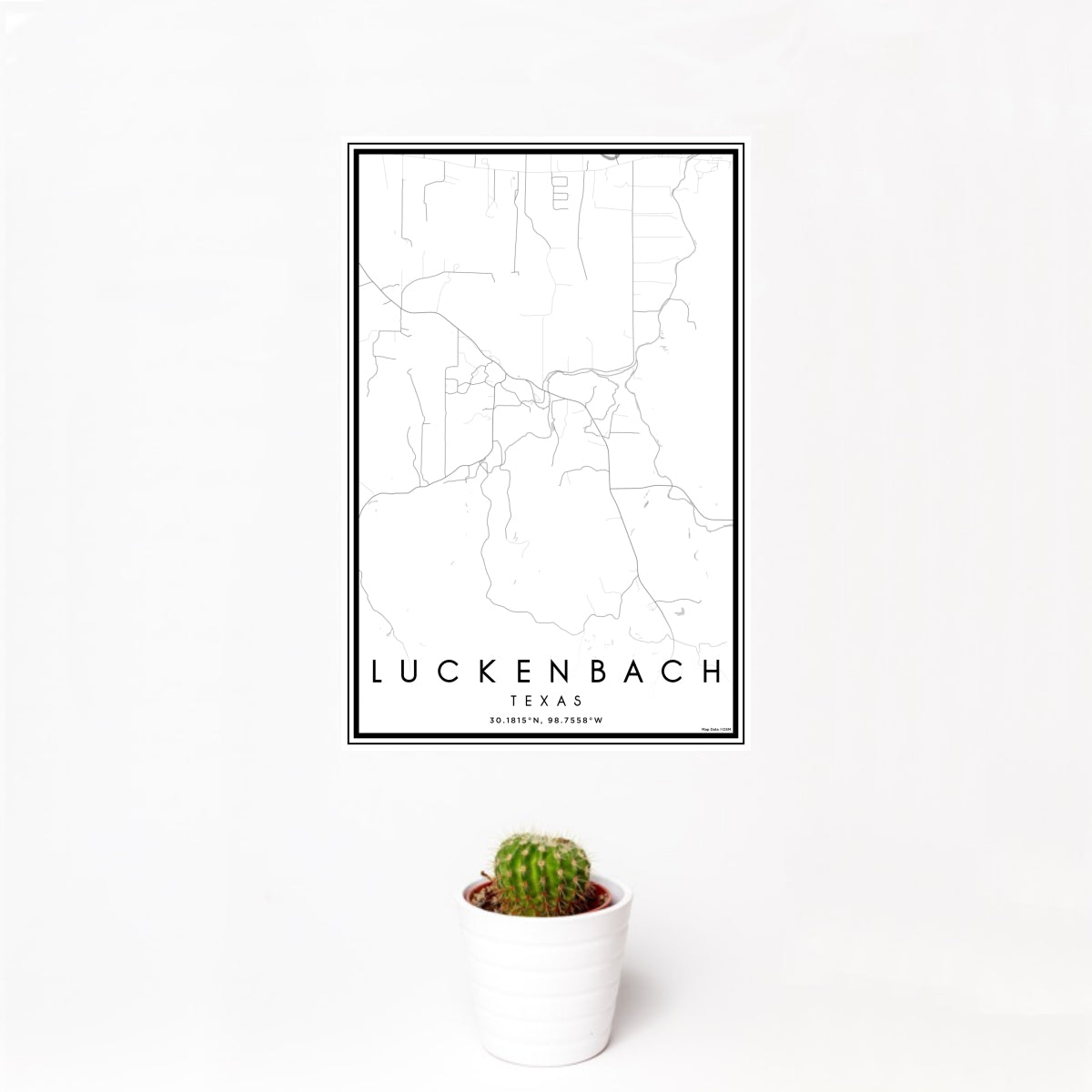 Luckenbach - Texas Map Print in Classic — JACE Maps