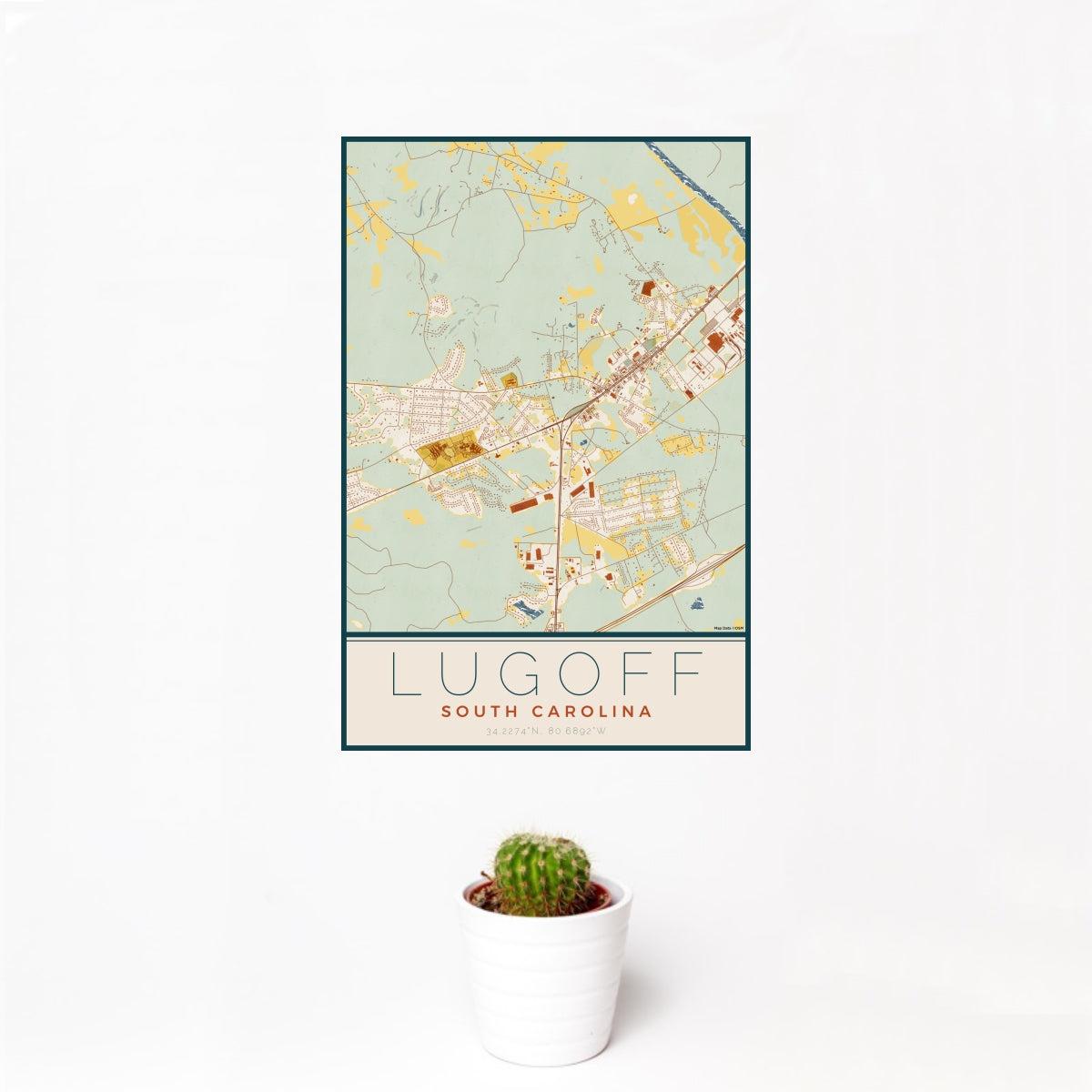 Lugoff - South Carolina Map Print in Woodblock — JACE Maps