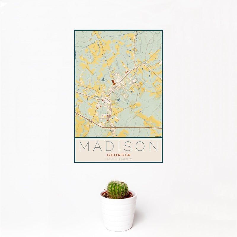 Madison - Georgia Map Print in Woodblock — JACE Maps