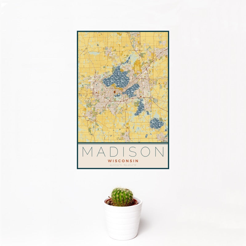 Madison - Wisconsin Map Print in Woodblock — JACE Maps