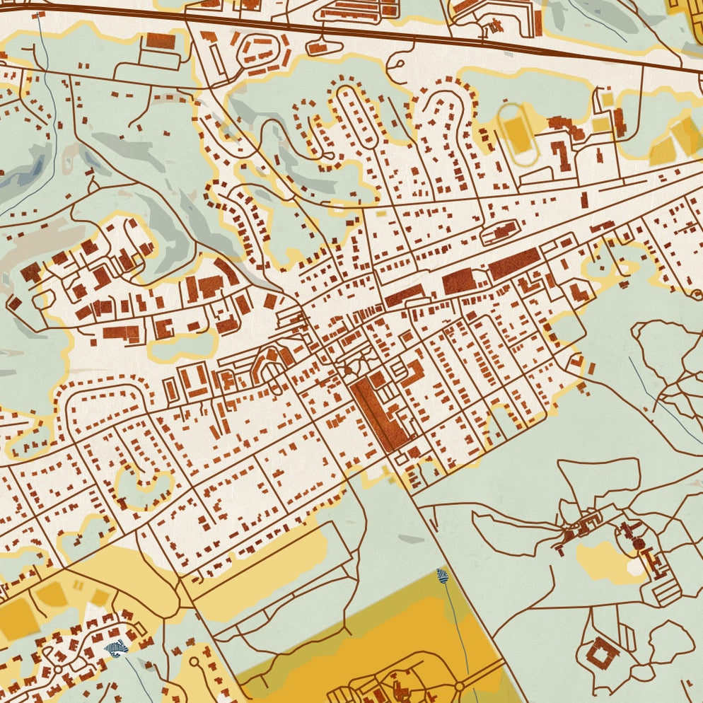 Malvern - Pennsylvania Map Print in Woodblock — JACE Maps