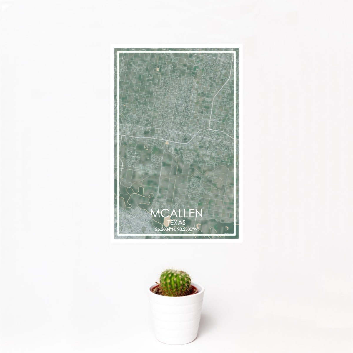 McAllen - Texas Map Print in Afternoon — JACE Maps