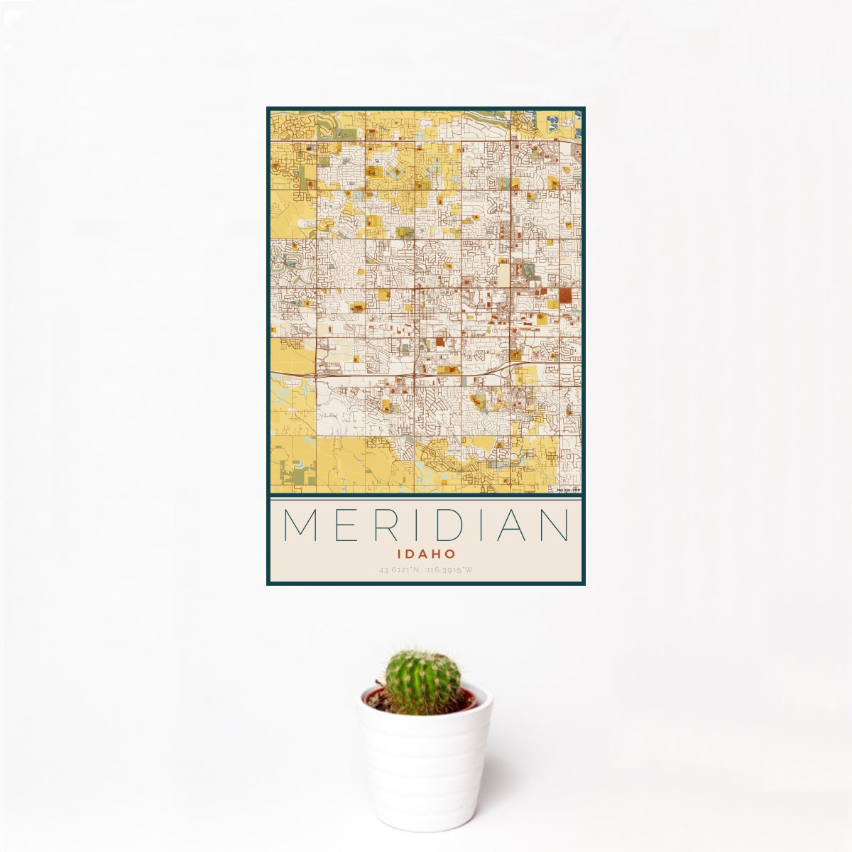 Meridian - Idaho Map Print in Woodblock — JACE Maps