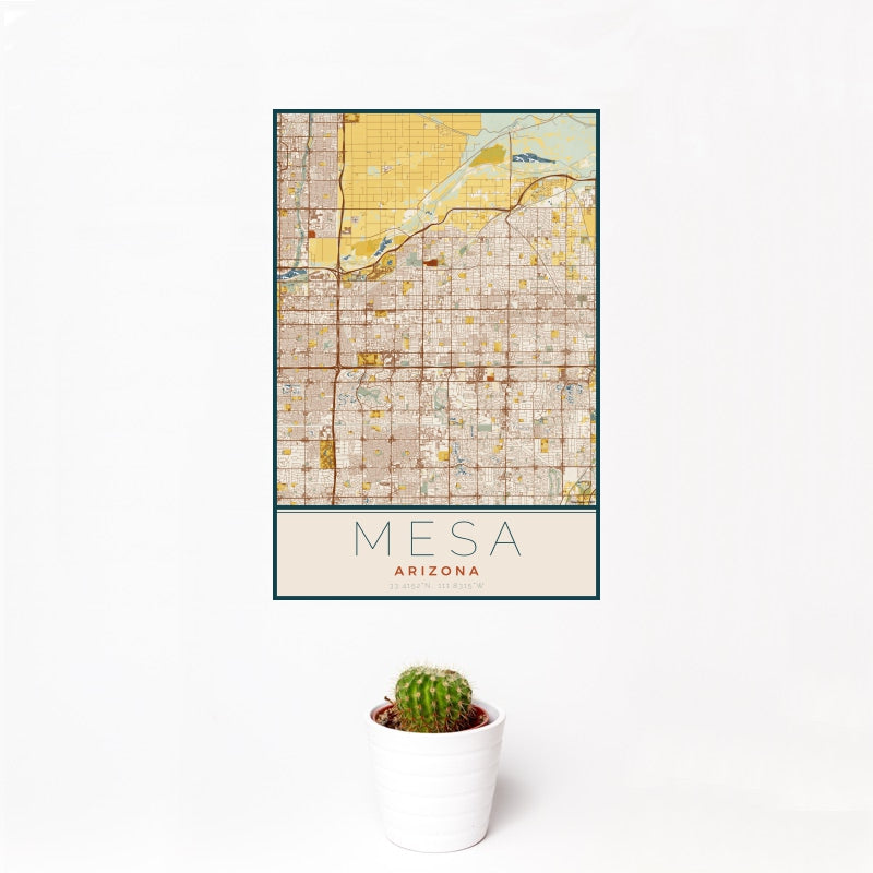 Mesa - Arizona Map Print in Woodblock — JACE Maps