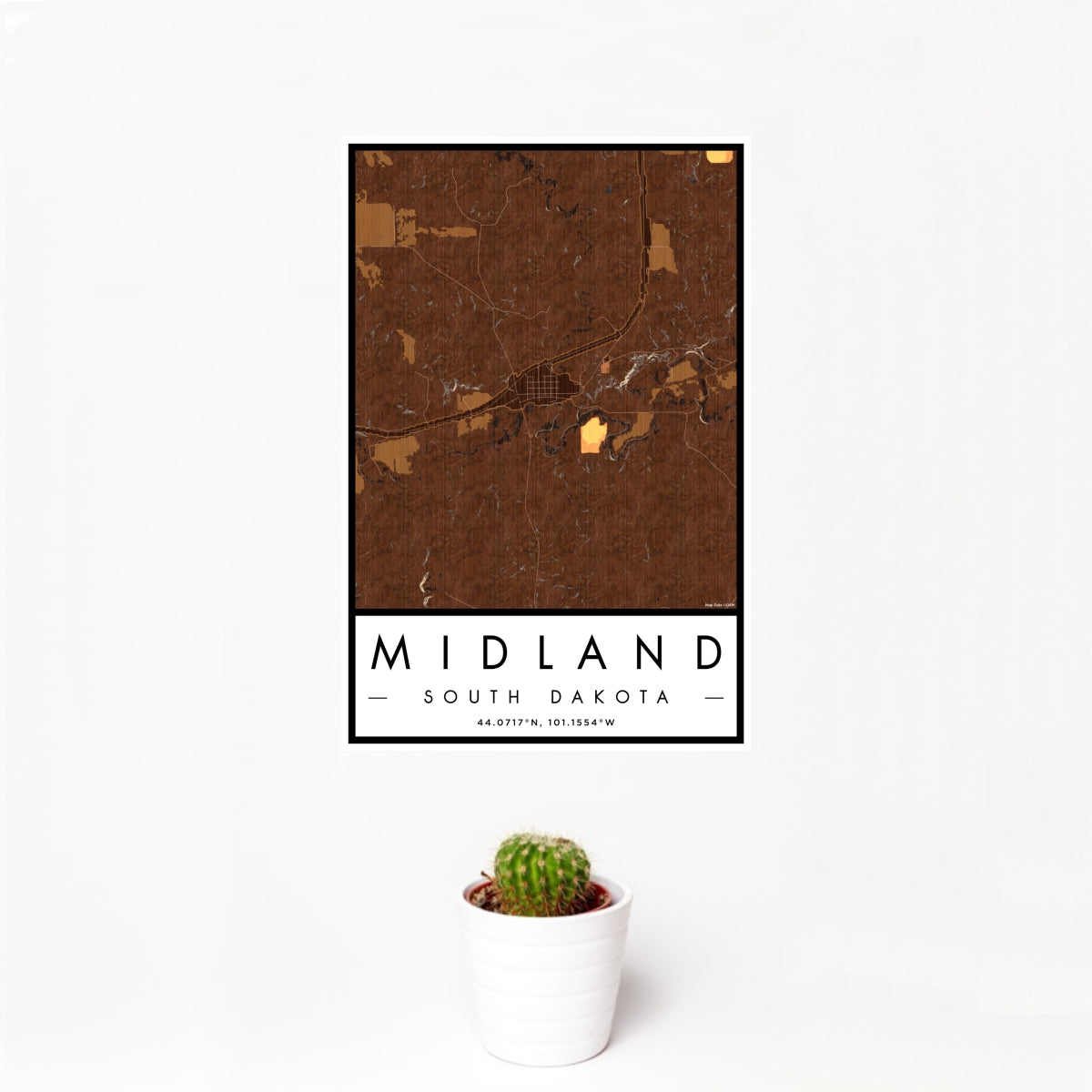 Midland - South Dakota Map Print in Ember — JACE Maps