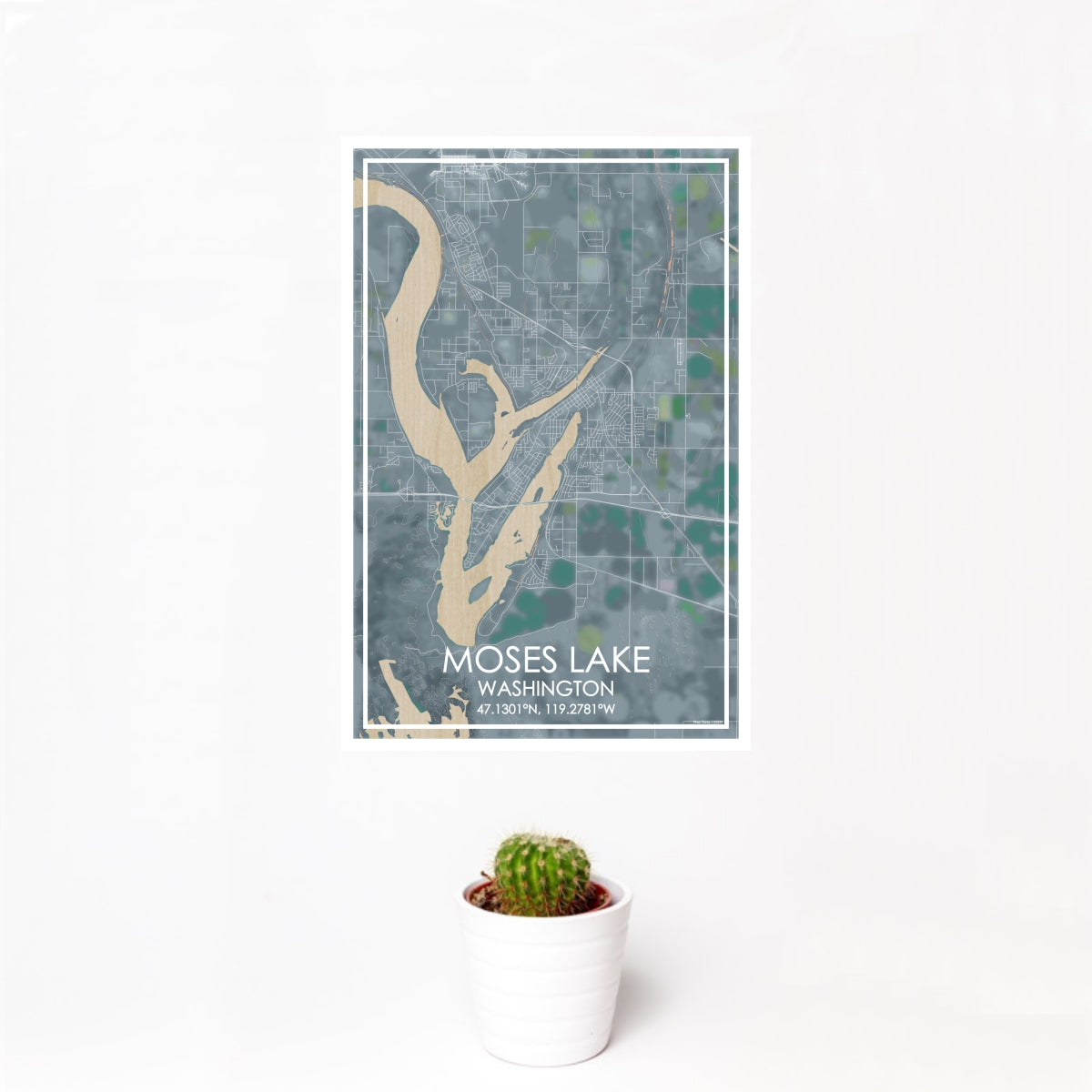 Moses Lake - Washington Map Print in Afternoon — JACE Maps