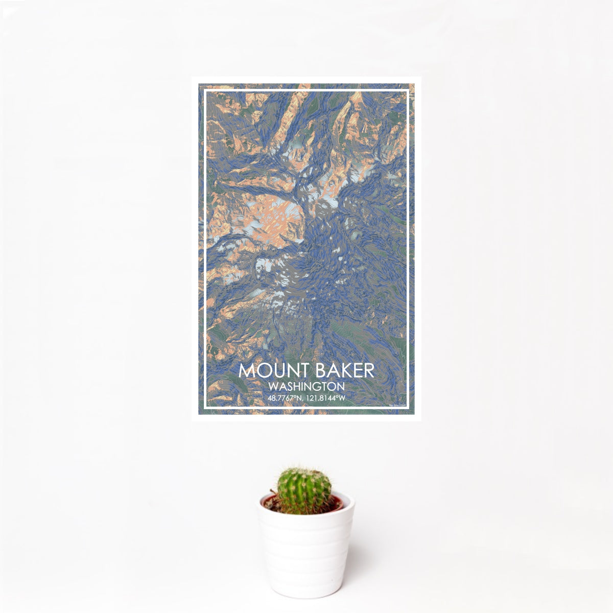 Mount Baker - Washington Map Print in Afternoon — JACE Maps