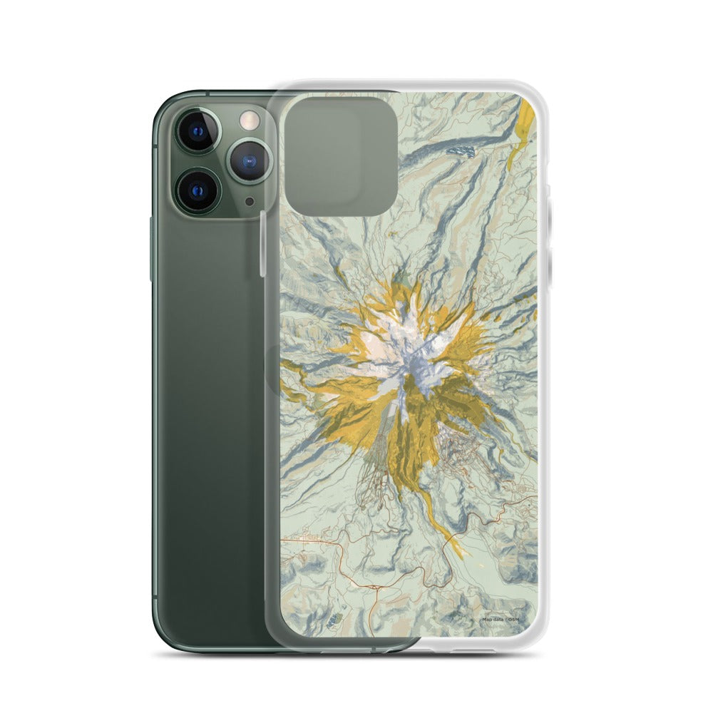 Mount Hood - Oregon Map Phone Case in Woodblock — JACE Maps