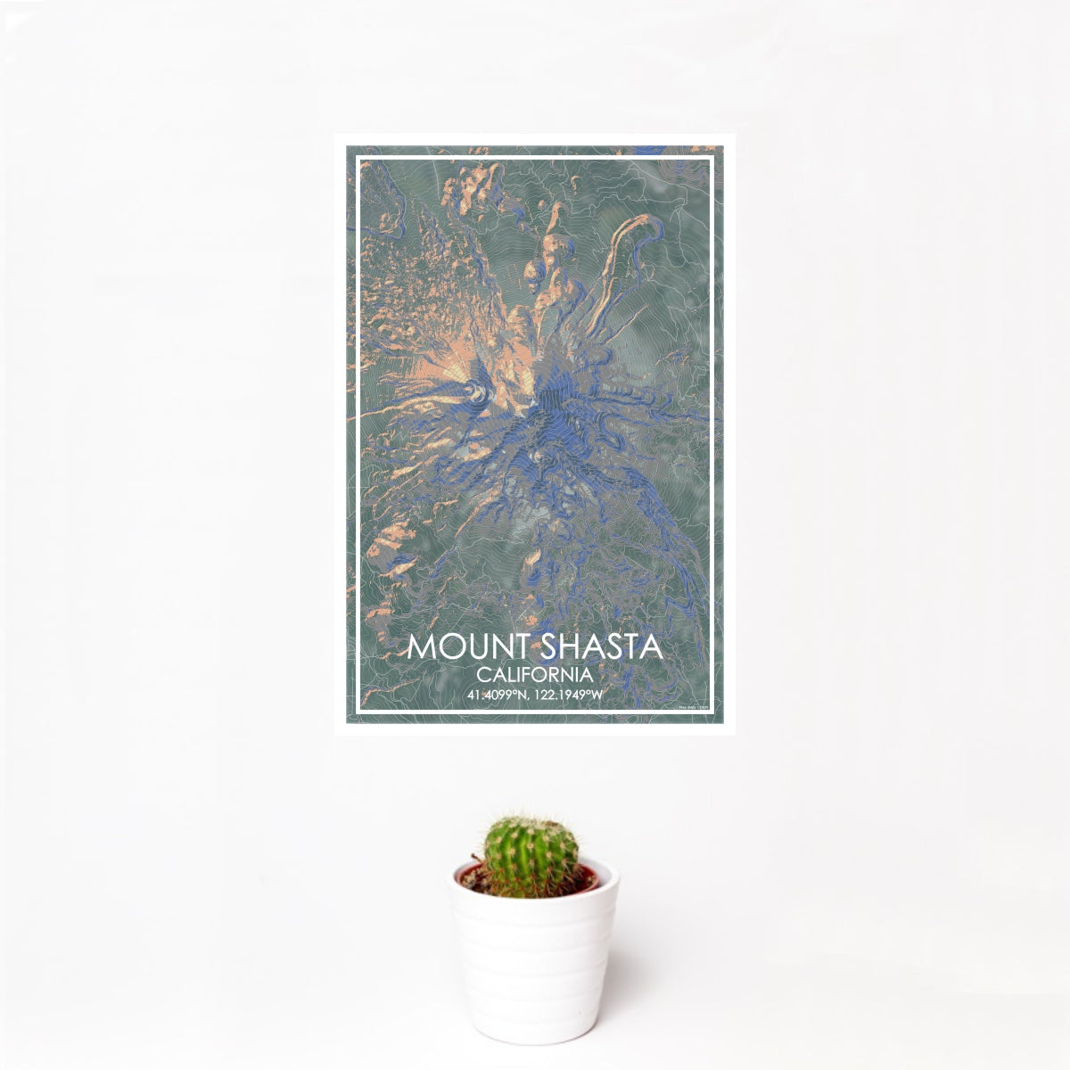 Mount Shasta - California Map Print in Afternoon — JACE Maps