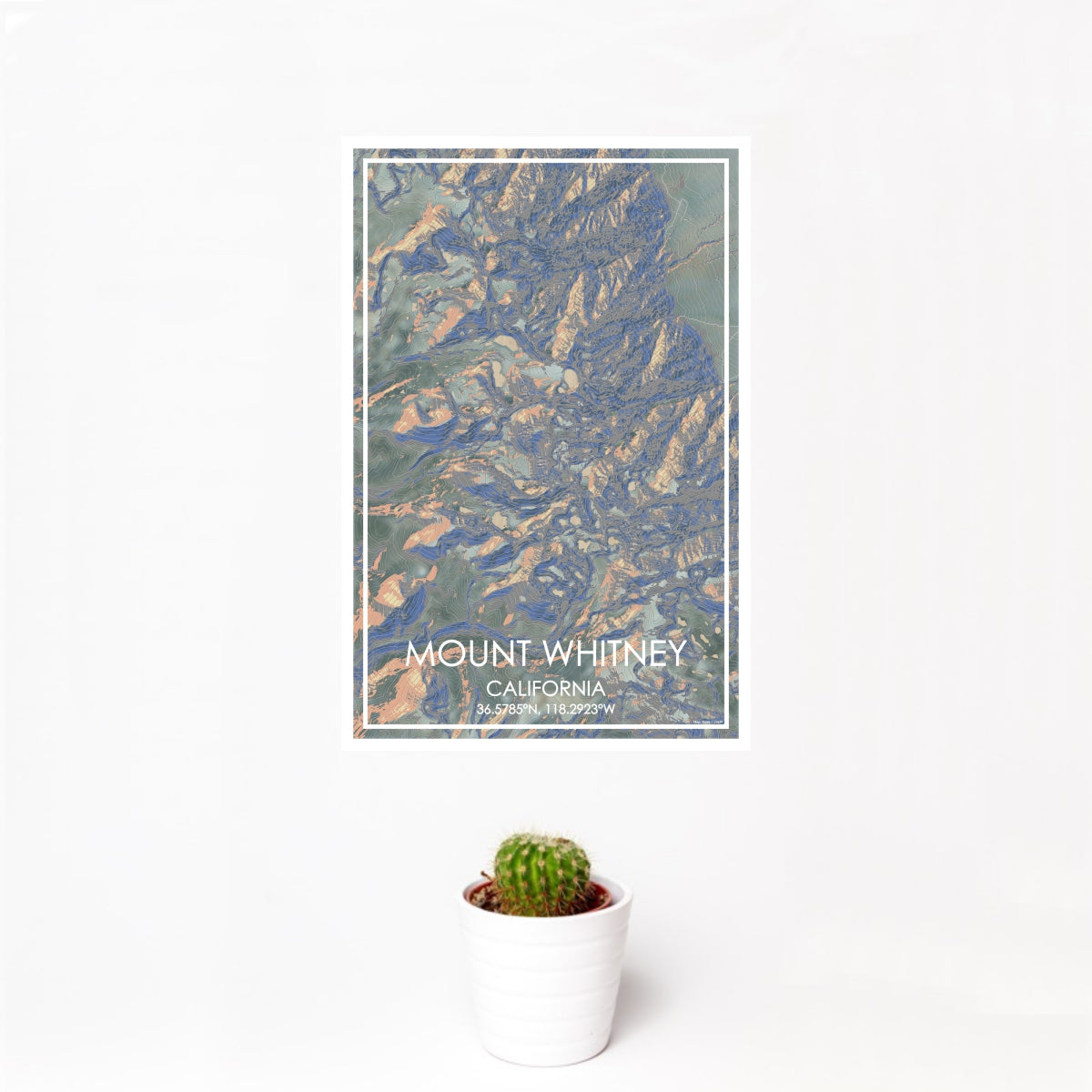 Mount Whitney - California Map Print in Afternoon — JACE Maps