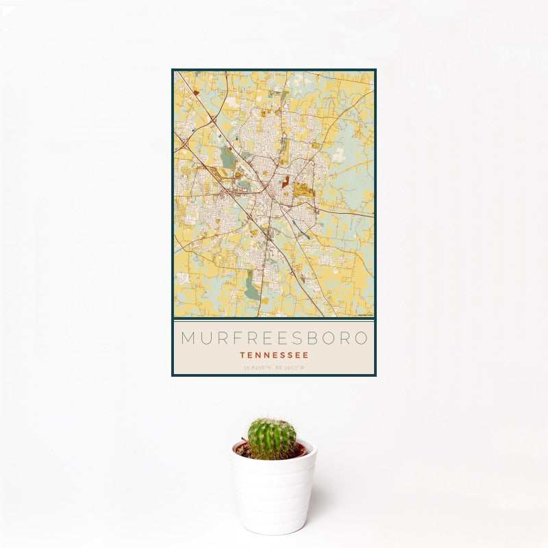 Murfreesboro - Tennessee Map Print in Woodblock — JACE Maps