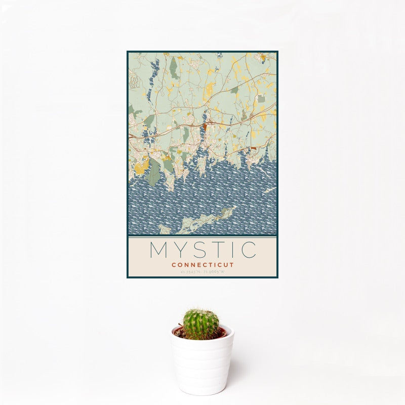 Mystic - Connecticut Map Print in Woodblock — JACE Maps
