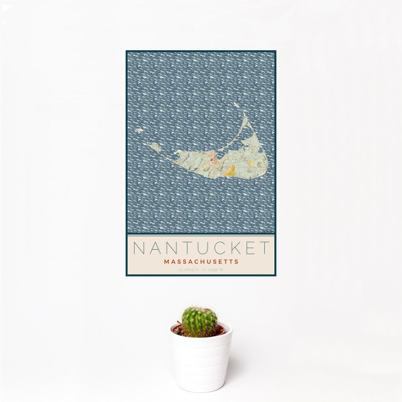 Nantucket - Massachusetts Map Print in Woodblock — JACE Maps