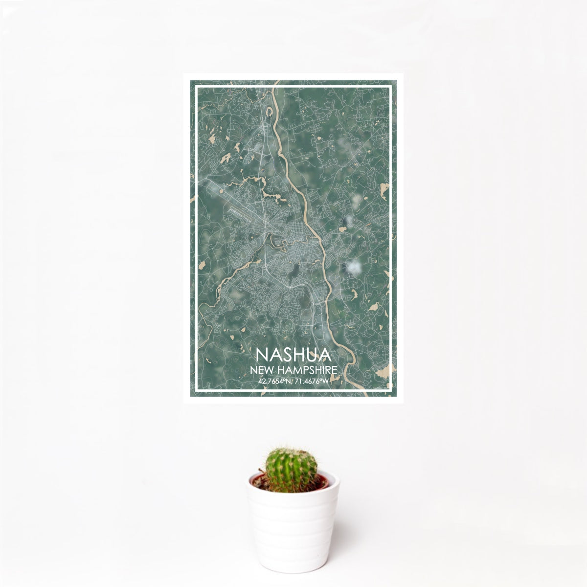 Nashua - New Hampshire Map Print in Afternoon — JACE Maps