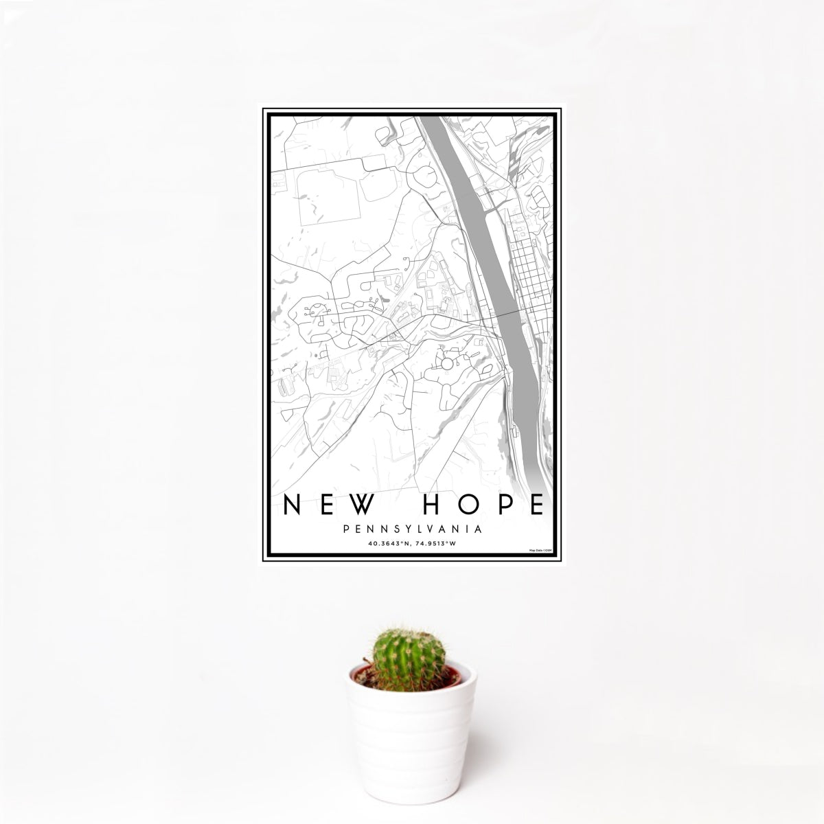 New Hope - Pennsylvania Map Print in Classic — JACE Maps