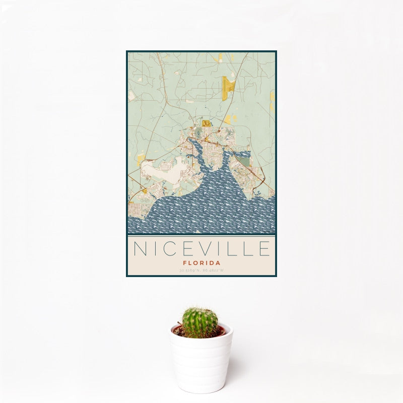Niceville - Florida Map Print in Woodblock — JACE Maps