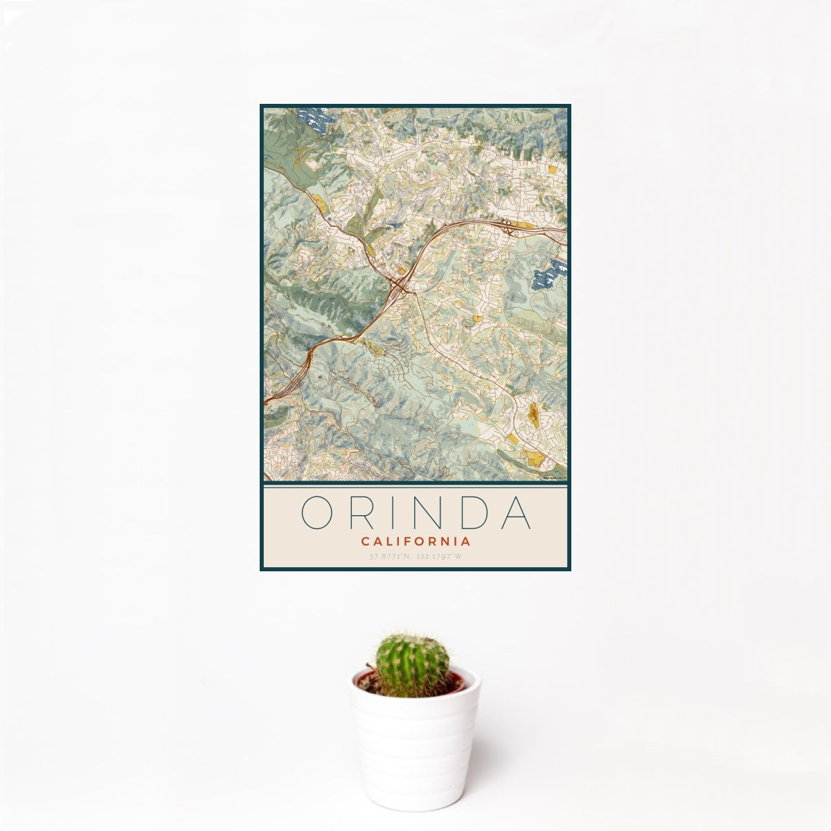 Orinda - California Map Print in Woodblock — JACE Maps