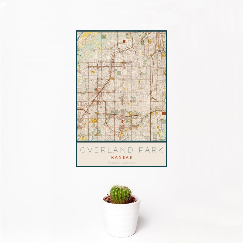 Overland Park - Kansas Map Print in Woodblock — JACE Maps