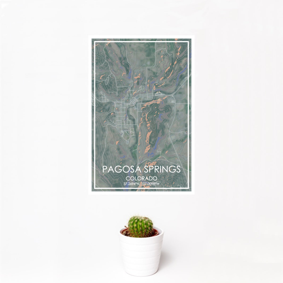 Pagosa Springs - Colorado Map Print in Afternoon — JACE Maps
