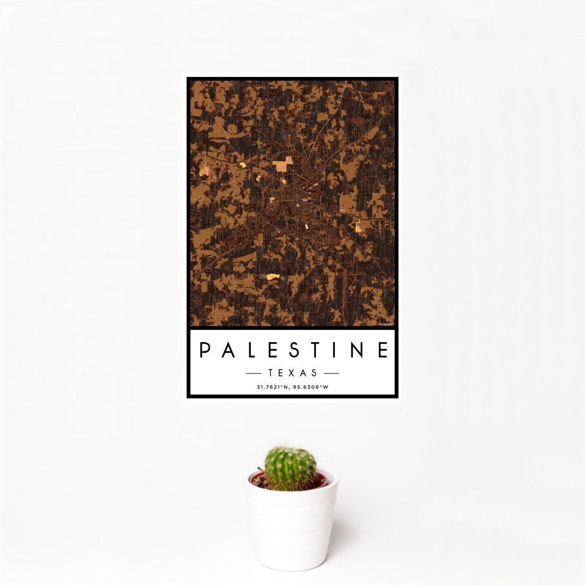 Palestine - Texas Map Print in Ember — JACE Maps