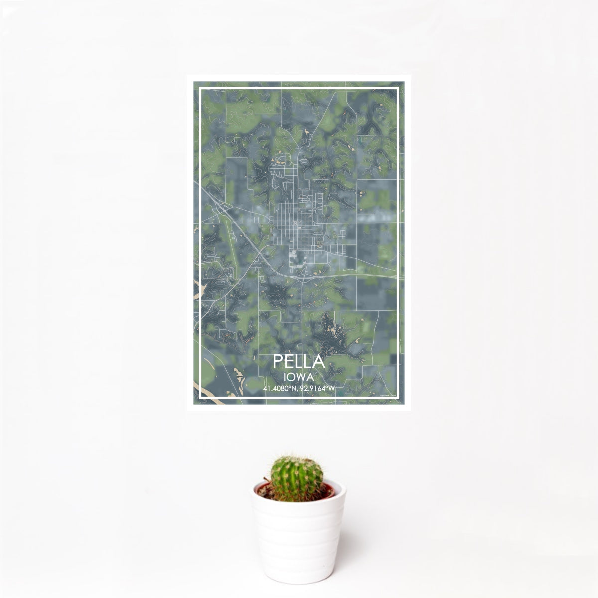 Pella - Iowa Map Print in Afternoon — JACE Maps
