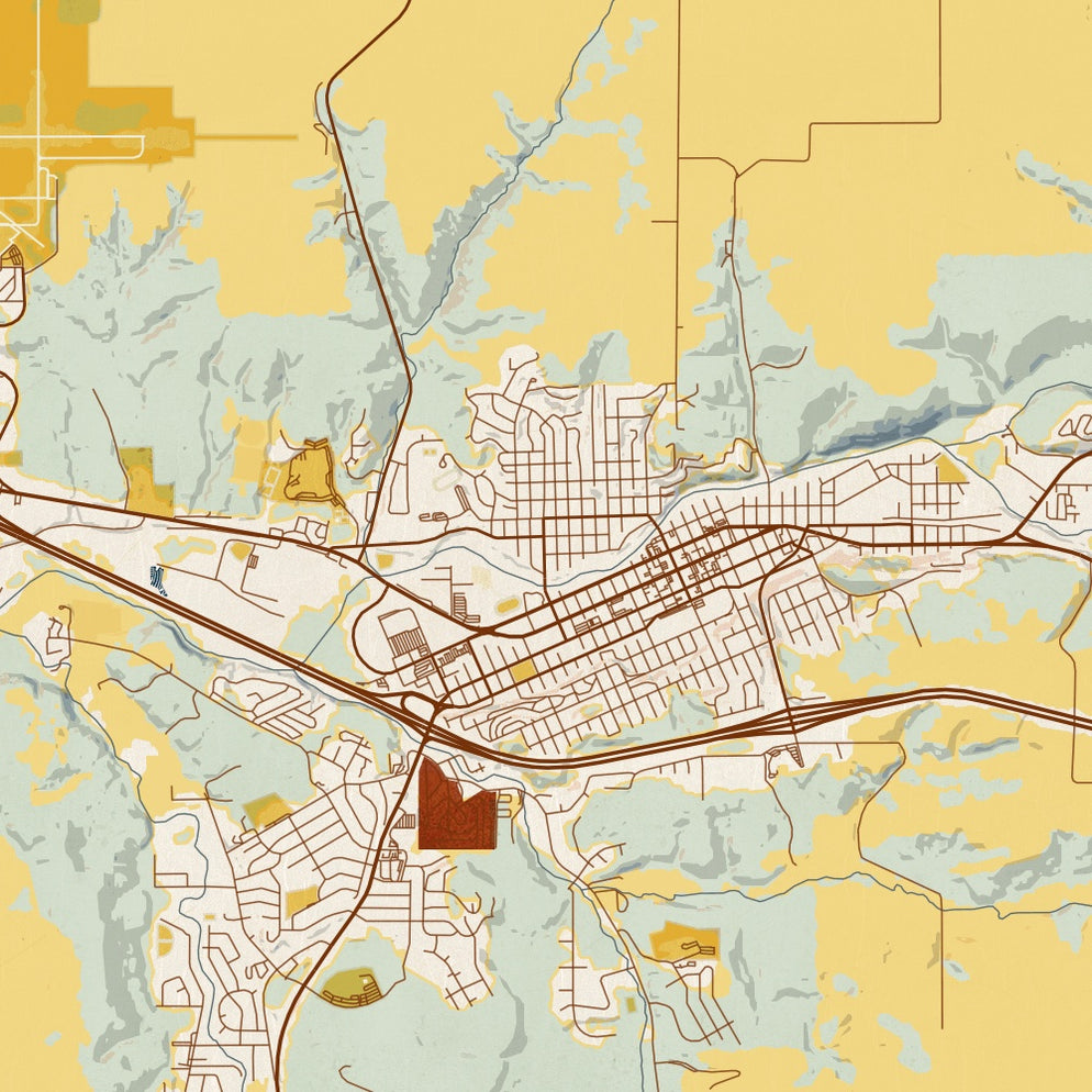 Pendleton - Oregon Map Print in Woodblock — JACE Maps