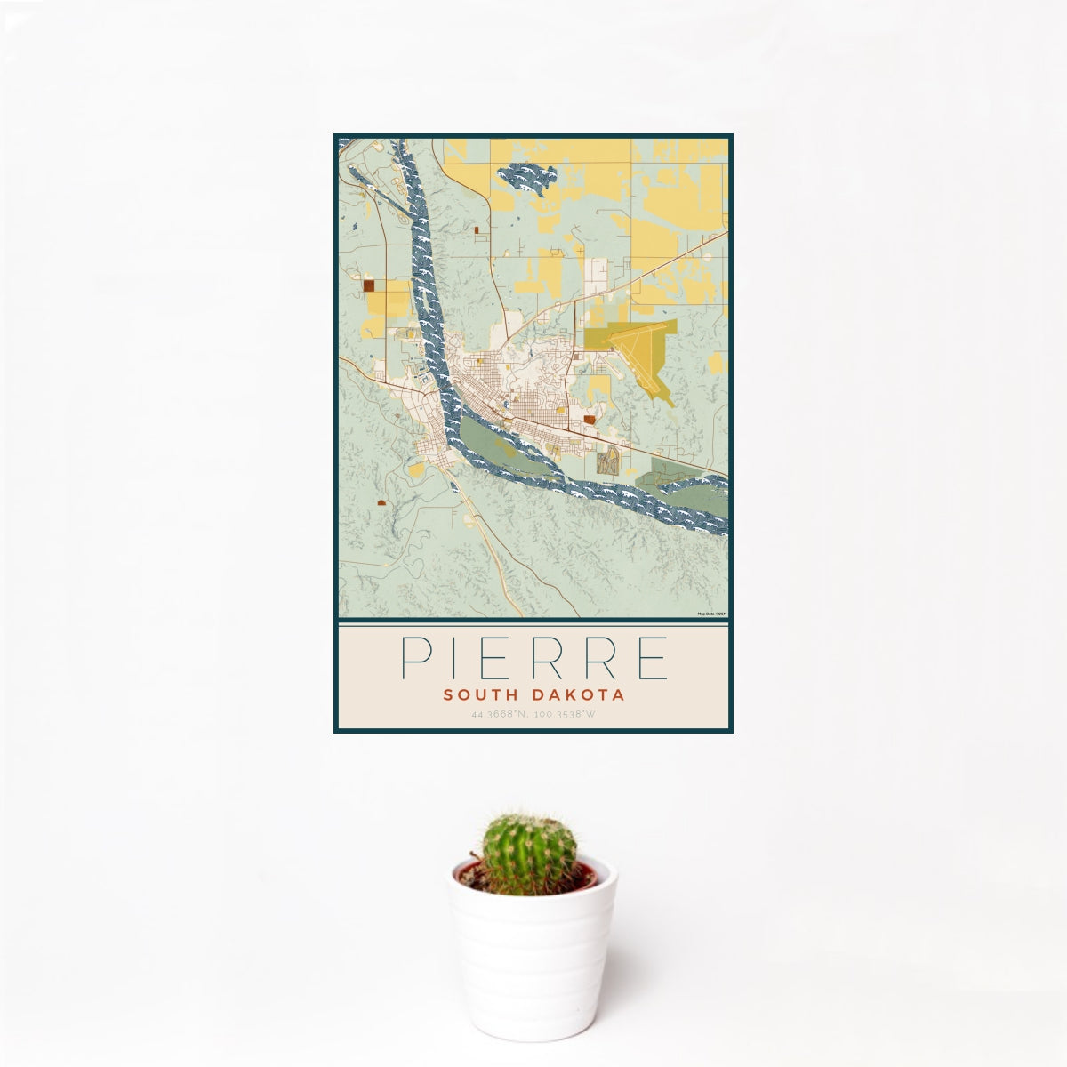 Pierre - South Dakota Map Print in Woodblock — JACE Maps