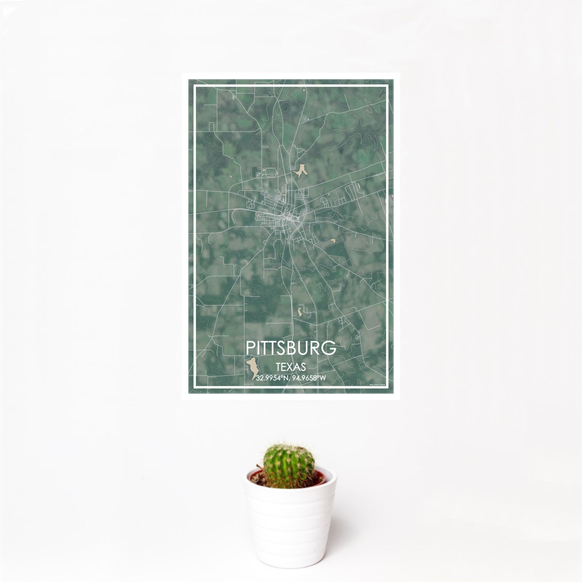 Pittsburg - Texas Map Print in Afternoon — JACE Maps