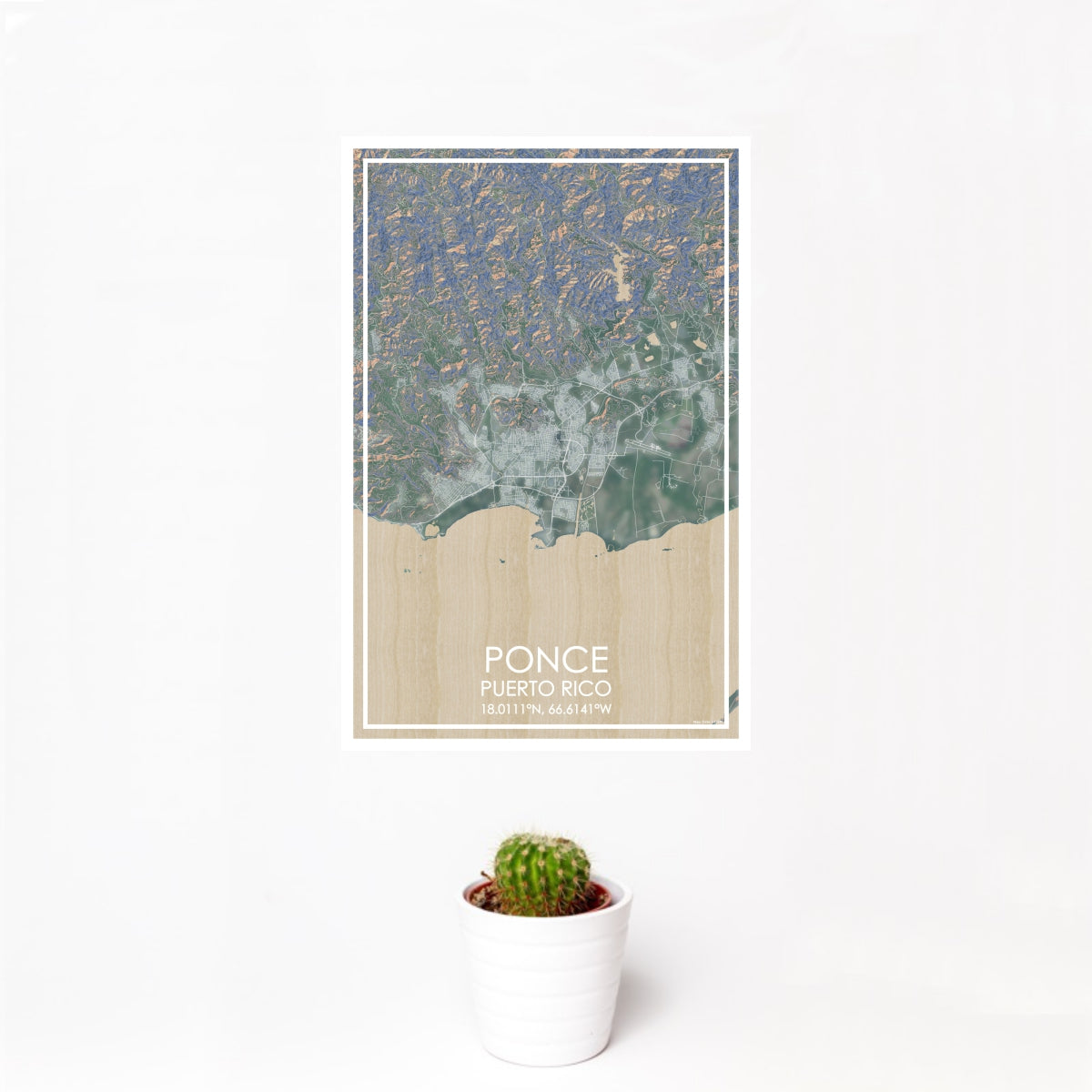 Ponce - Puerto Rico Map Print in Afternoon — JACE Maps