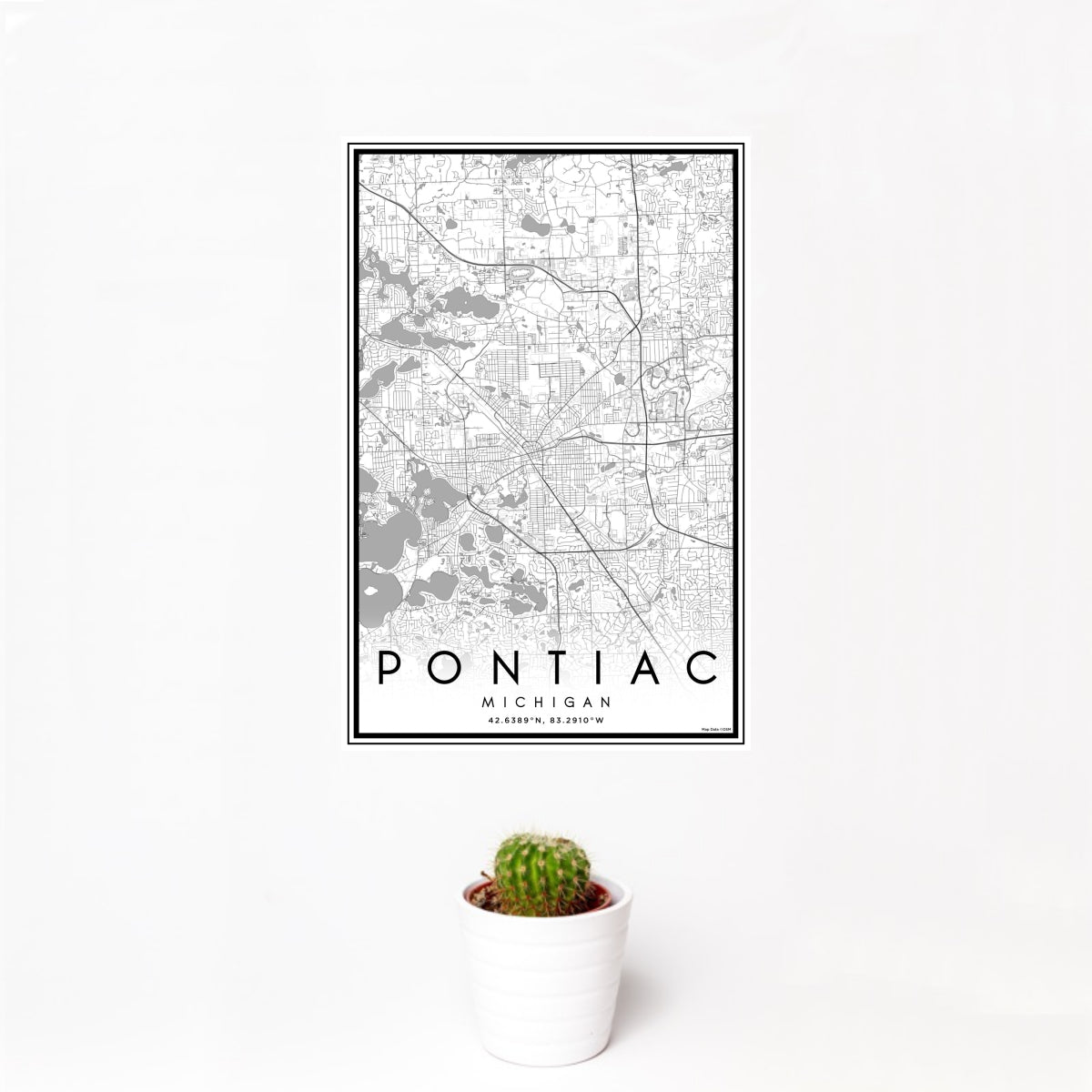 Pontiac - Michigan Map Print in Classic — JACE Maps