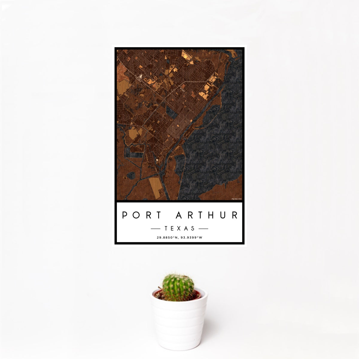 Port Arthur - Texas Map Print in Ember — JACE Maps
